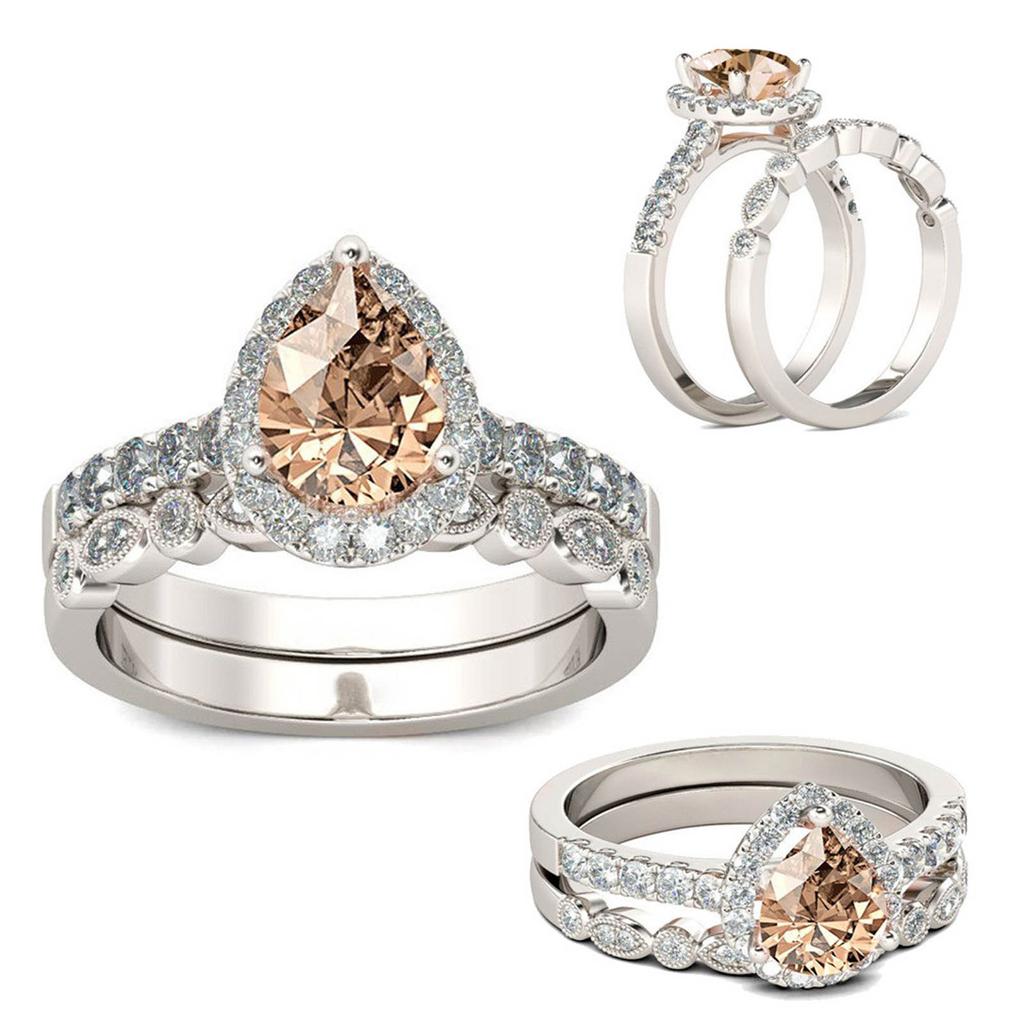 Buy 2-in-1 Fashion Lady Zirconia Creative Accessories Engagement Set ...
