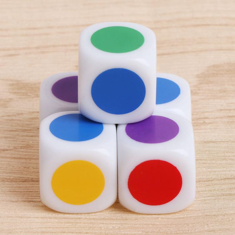 Buy Multicolor Acrylic Cube Dice Beads Six Sides Portable Table Games ...