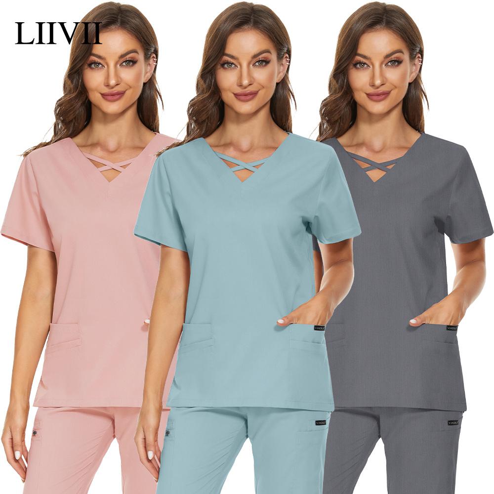 Cheap Women Nurses Uniform Surgical Scrubs Uniforms Nurse Scrub Tops ...