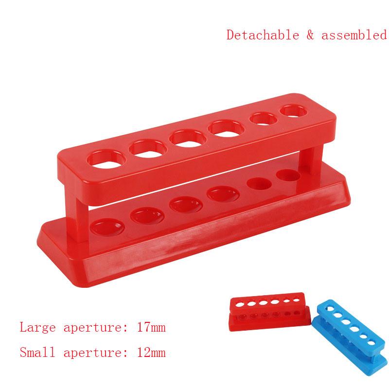 Buy 1Pc Plastic 6 Hole Red & Blue Test Tube Stand Burette Shelf ...