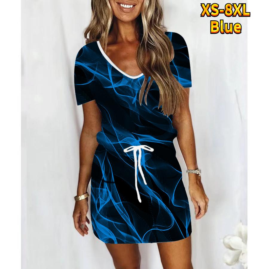 Buy New Casual Women's Smoke Fly Pocket Dress Fashion V Neck Sexy Slim ...