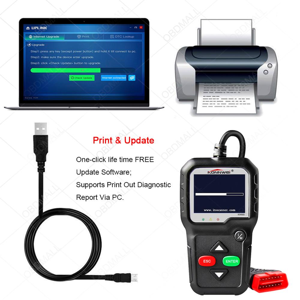 Buy KONNWEI KW680 ODB2 Automotive Scanner Engine Fault Code Reader Car ...