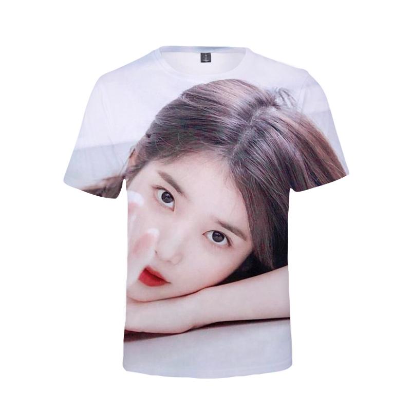 Cheap Kpop Idol Iu 3d Print T Shirt Harajuku Casual Tops Women Men Round Neck Short Sleeve T ...