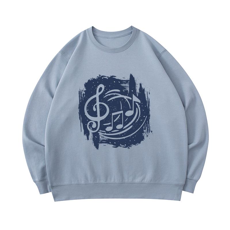 Cheap Men's 300 GSM 100% Cotton Sweatshirt Music Notes Musical Note ...