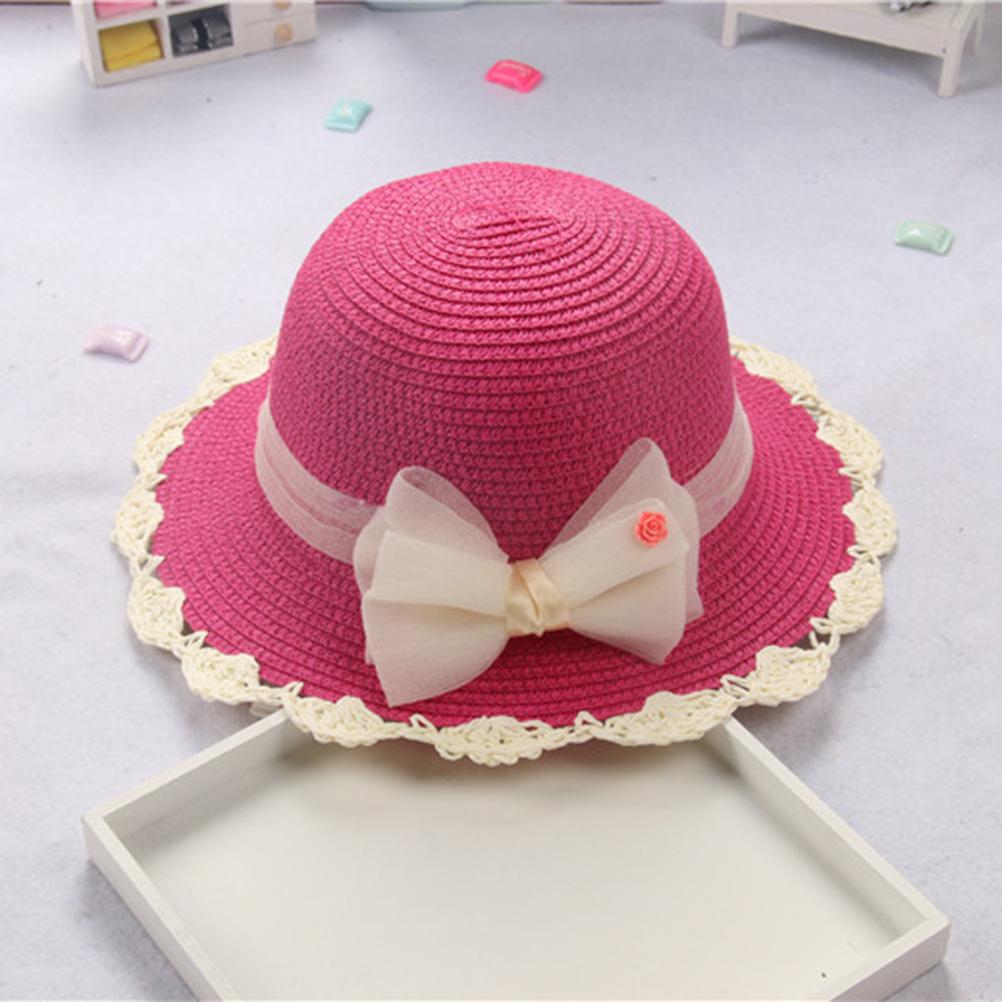 Buy 1 Pc Girls Beach Hat Breathable Bow-knot Decorated Fashion ...