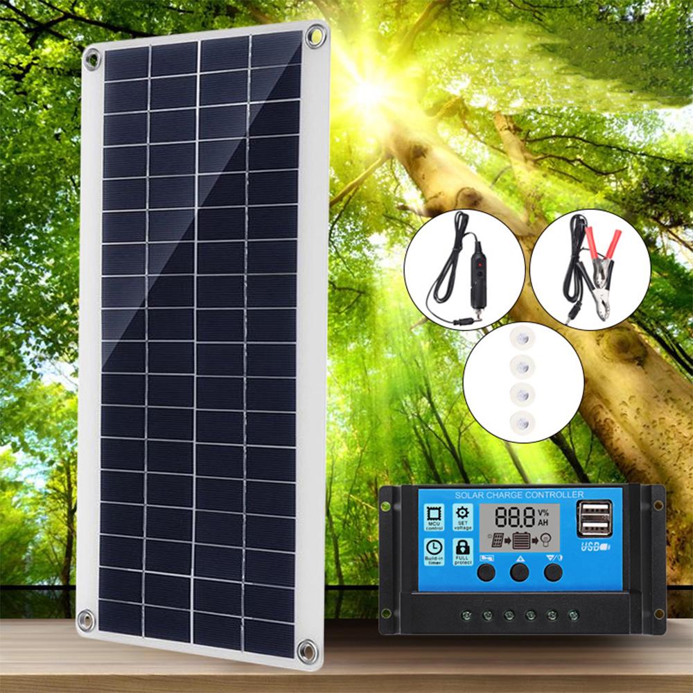 Buy Dual USB Solar Panel Charger & Controller Portable Solar Cell with ...