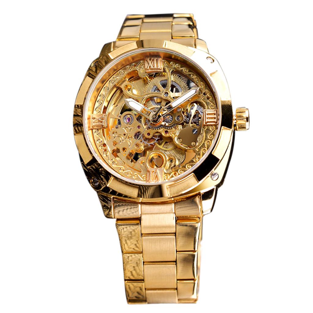 Buy Men Luxury Automatic Winding Mechanical Watches Stainless Steel ...