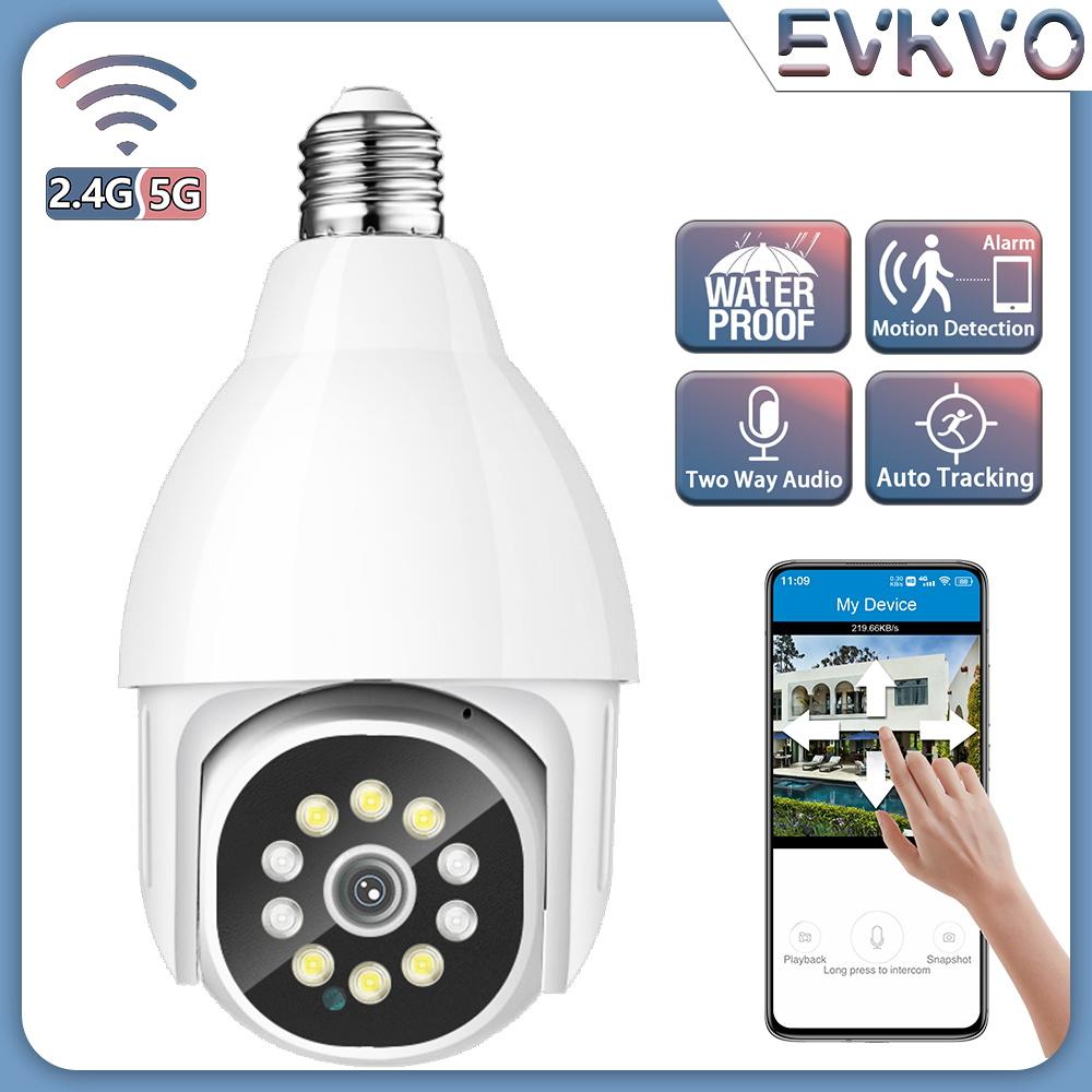 Buy EVKVO WiFi IP Camera 360 Panoramic Wireless Camera E27 Bulb ...