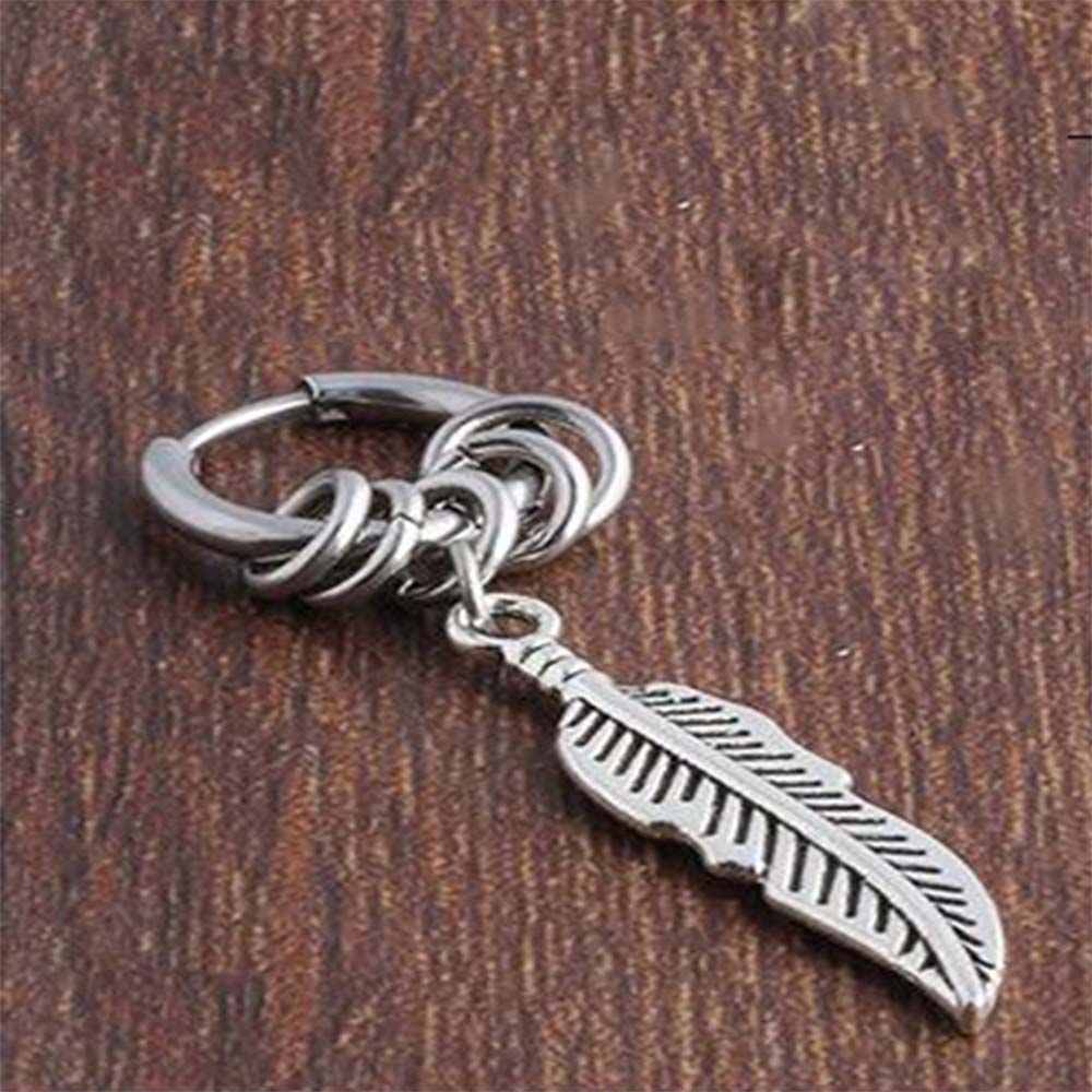Satın alın Style Gift Women Alloy Feather Hoop Earrings Cross Stud ...