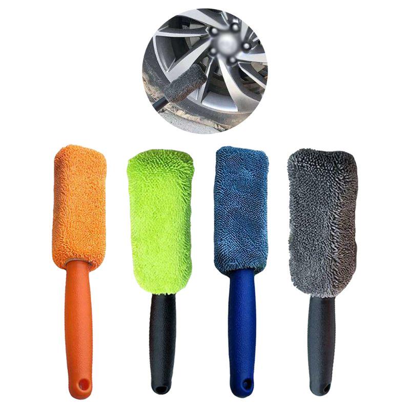 Buy Car Microfiber Wheel Tire Tyre Rim Plastic Handle Brush Washing ...