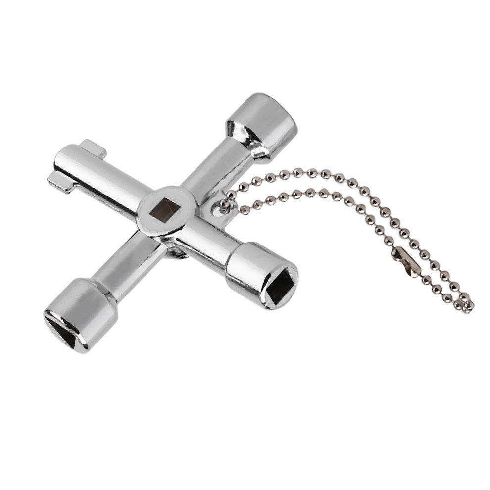 4 Way Utility Cross Key Mutilfunctional Triangle Zinc Alloy Key Wrench ...