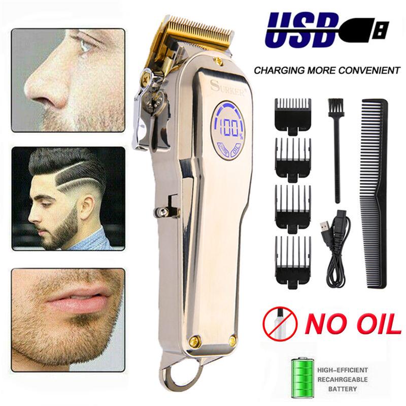 Professional Mens Hair Clippers Trimmers Cutting Machine Cordless ...