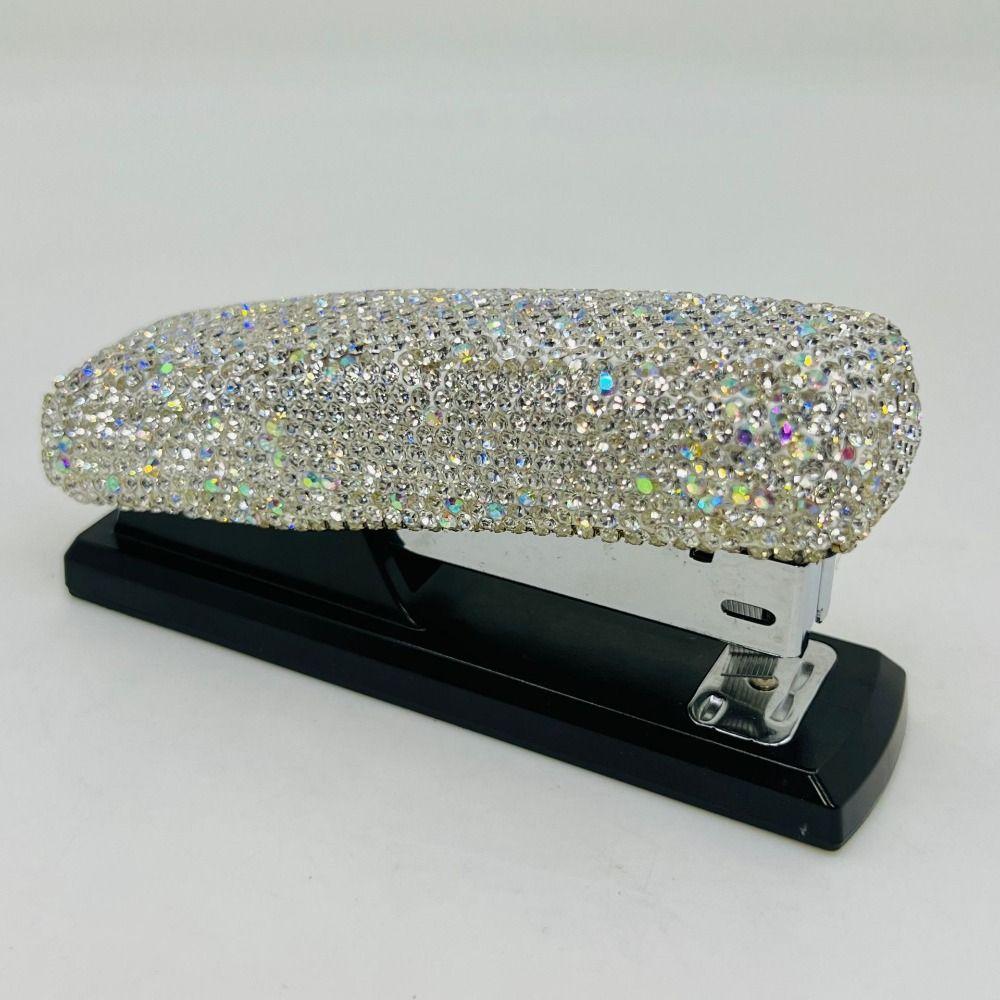 Bling Rhinestone Stapler Black Base Diamond Stapler Office Stationery ...