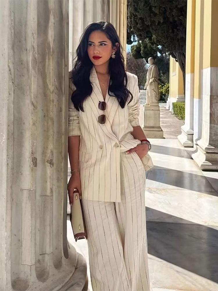Comprar Pinstripe White Blazer Women | Tienda online Joom