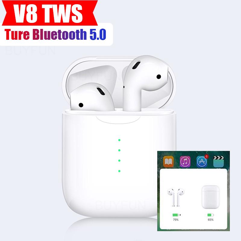 Buy V8 TWS Wireless Bluetooth Earphone In-ear Double V5.0 Wireless ...