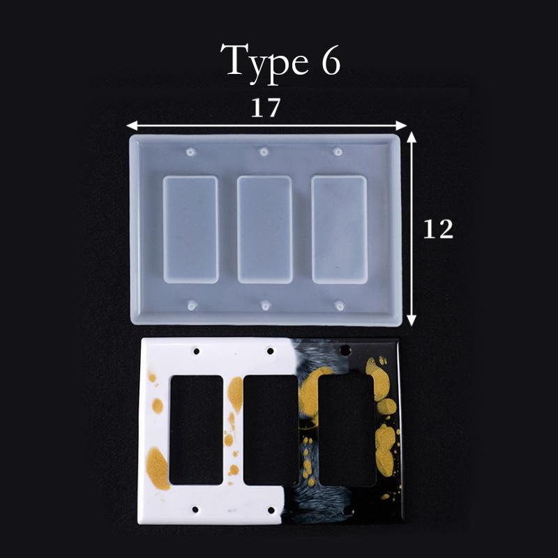 Buy 6 Types Craft DIY Silicone Mold Resin Molds Light Switch Cover Mold ...