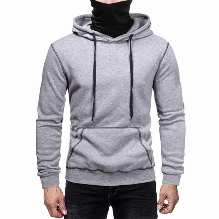 Buy Men's Long Sleeve Face Mask Hoodie Sports Loose Hooded Pullover ...