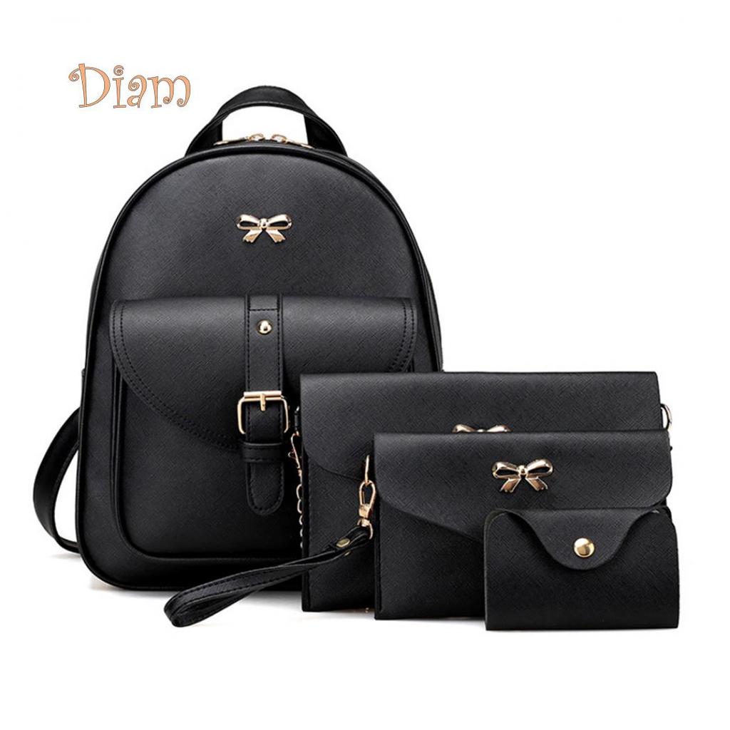 Buy Dilara Bowknot Women Faux Leather Backpack Crossbody Clutch Card ...