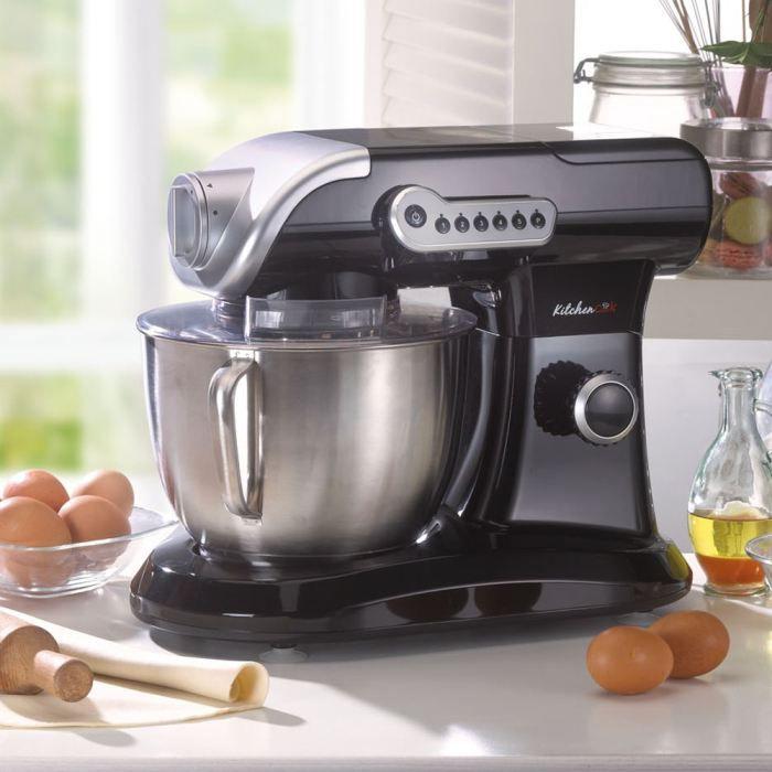 KITCHEN COOK Evolution Black Knetroboter – 1000 W – Edelstahlschüssel 5 ...