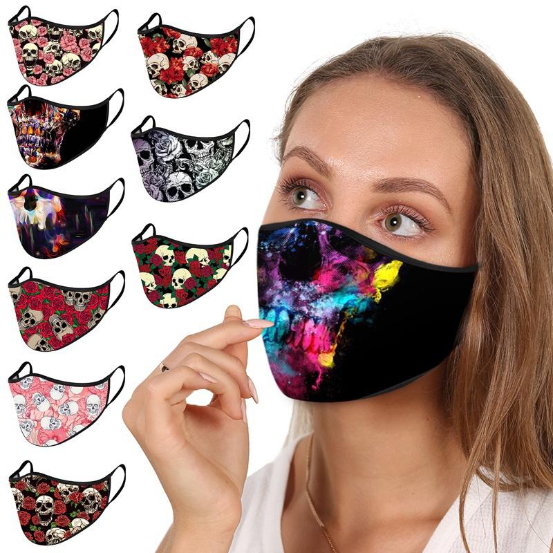 Skull Face Masks For Adults Washable Punk Face Mask Windproof Safety ...