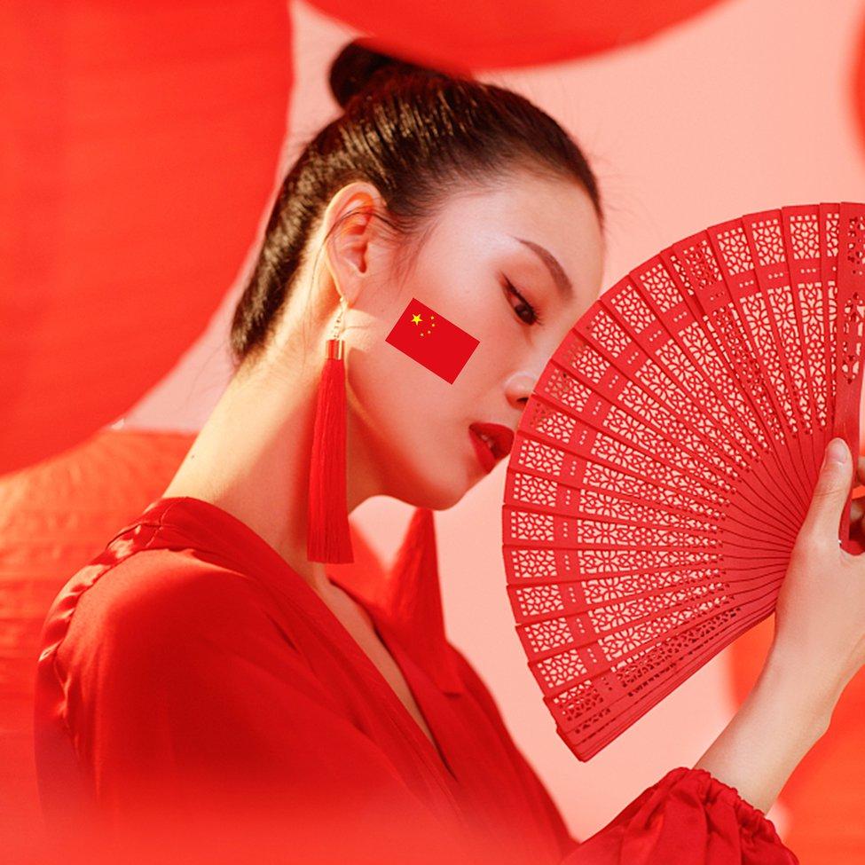 Buy National Flag Sticker Paper Face Stickers Chinese Five-star Red ...