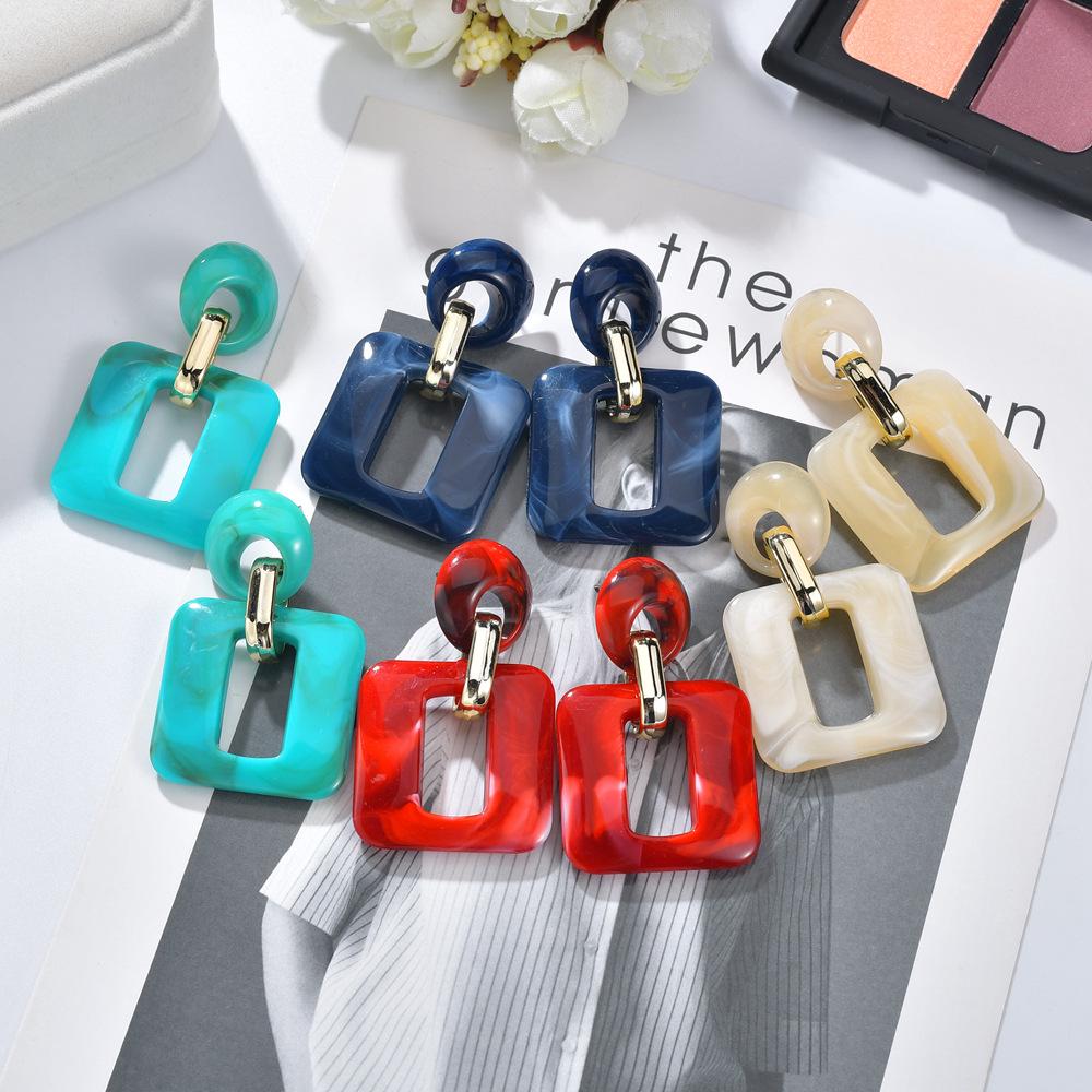 Buy Square Acrylic Drop Earrings For Ladies Trendy Dangle Earrings For ...