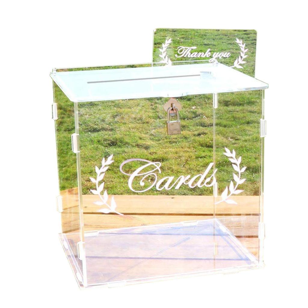Buy Acrylic Wedding Card Box | Clear Card Boxes with Lock | Gift Card ...