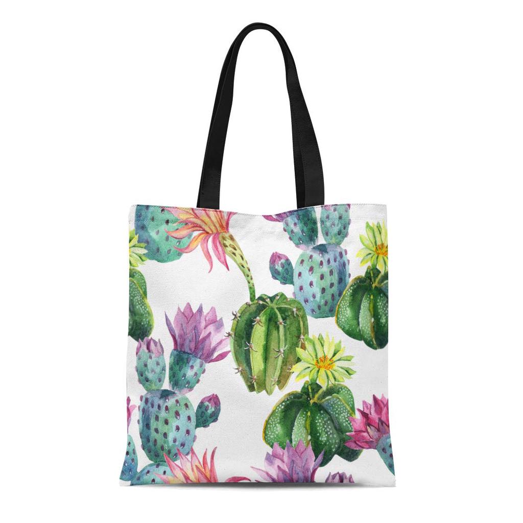 Buy Canvas Bag Resuable Tote Grocery Shopping Bags Green Plant ...