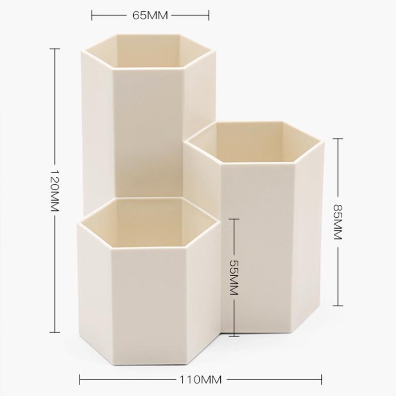 Buy 3 Colors Hexagon ABS Table Organizer Makeup Cosmetic Holder Desk ...