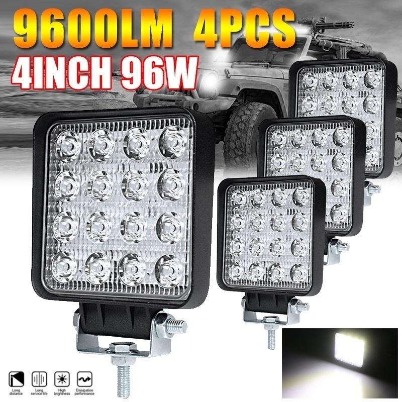 Buy 4inch 96W LED Spot Beam Lights Offroad Lamp Square Off-road Bulb ...