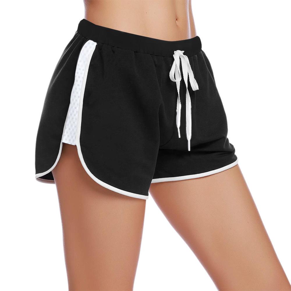 Buy White Drawstring Women's Shorts High Waist Fashion Sport Shorts GYM ...