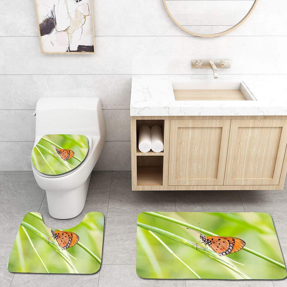 Butterfly Breed 3 Piece Bathroom Rugs Set Bath Rug Contour Mat and ...