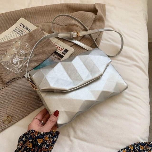 Envelope Design Small Shoulder Bags Solid Color Pu Leather Crossbody ...