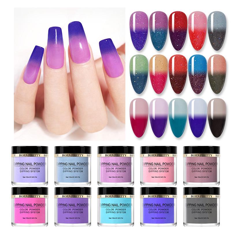 Buy 10ml Thermal Dipping Nail Powder Colorful Dust Natural Dry Nail Art ...