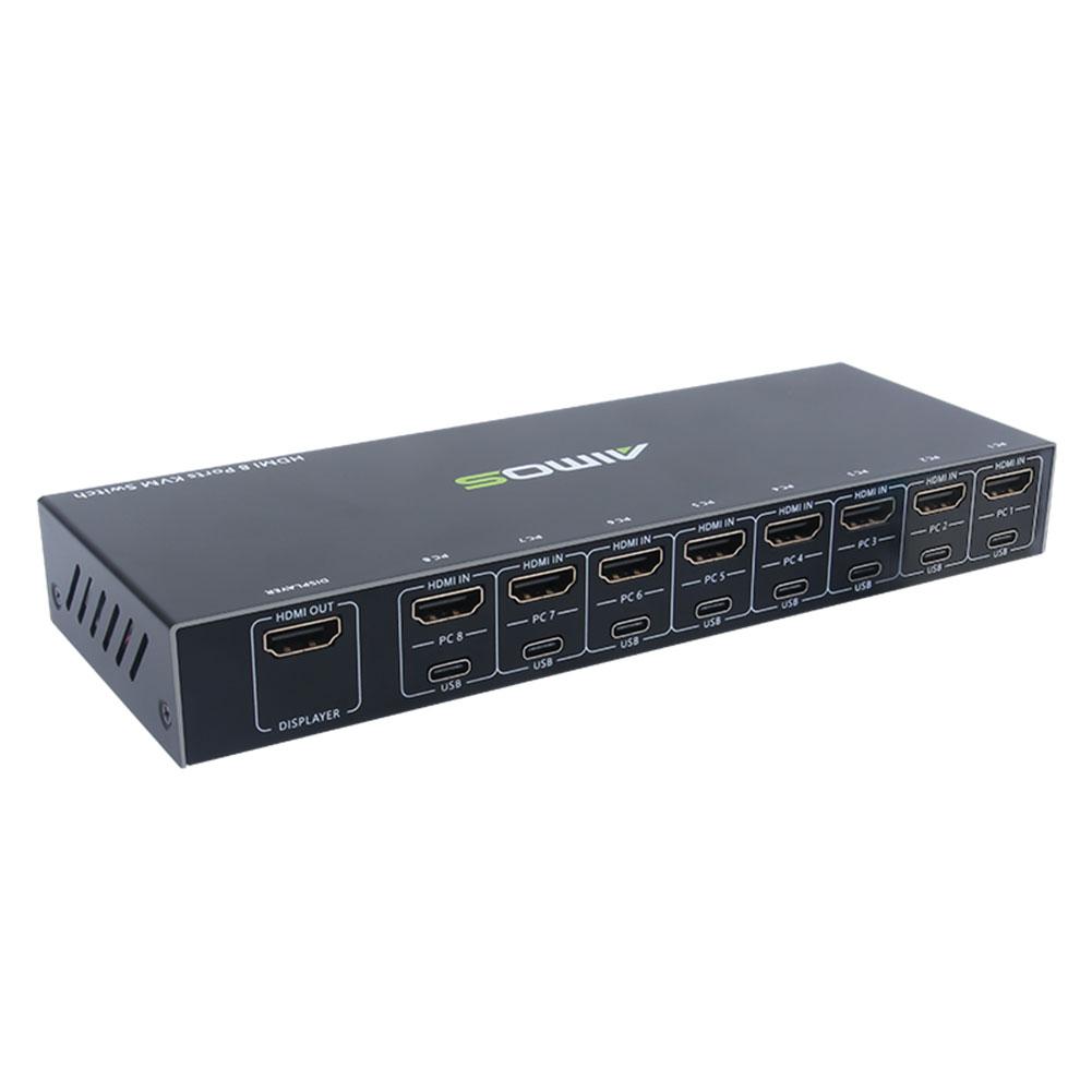 AIMOS AM-KVM801 USB KVM Switch 8 in 4 Out HDMI-Compatible Switcher ...