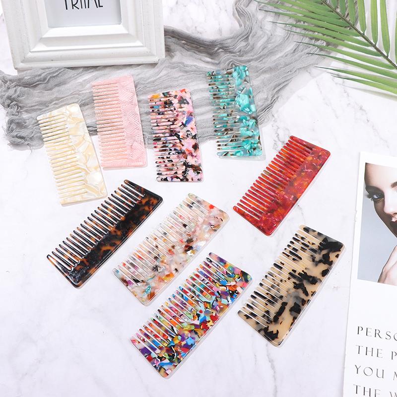 Buy 1Pcs Women Leopard Acetate Hair Comb Geometric Hanging Hairdressing ...