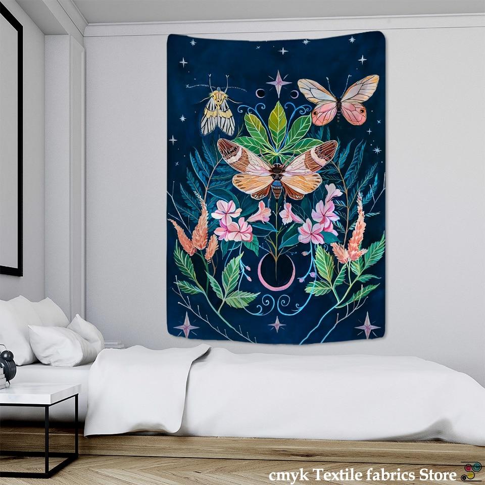 Buy Butterfly Mushroom Tapestry Wall Hanging Colorful Bohemian Hippie ...