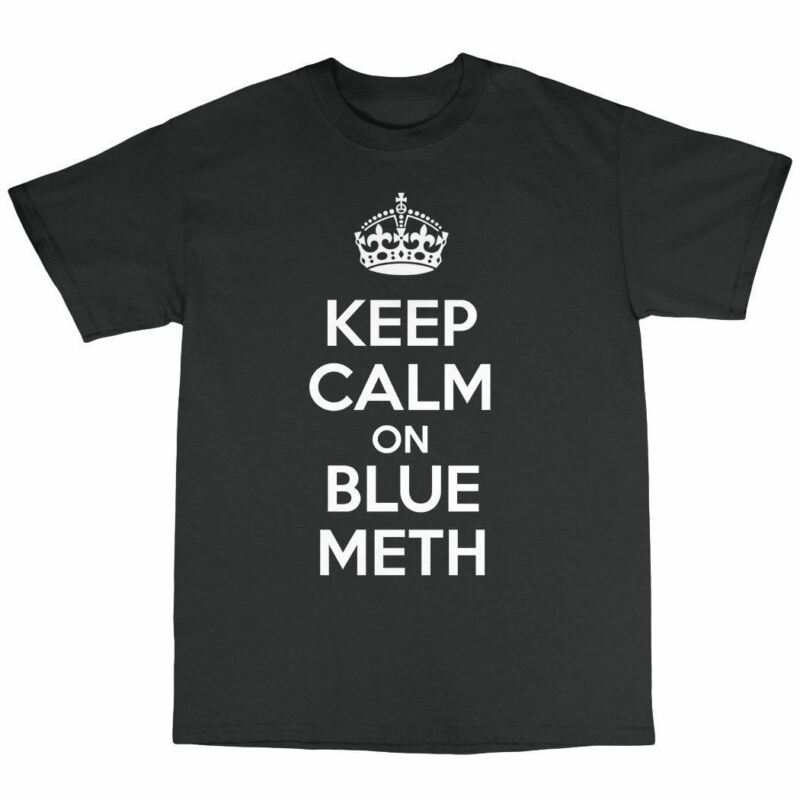 Buy Keep Calm Blue Meth T Shirt 100 Cotton Men Casual Clothes Printed T ...