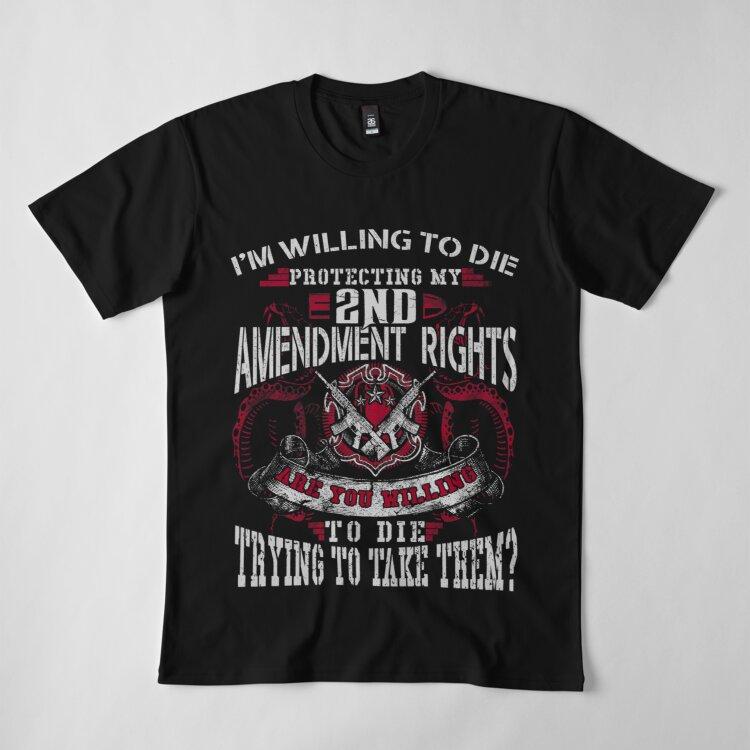 Cheap Men Premium Cotton Harajuku T-Shirt Protecting My 2nd Amendment ...