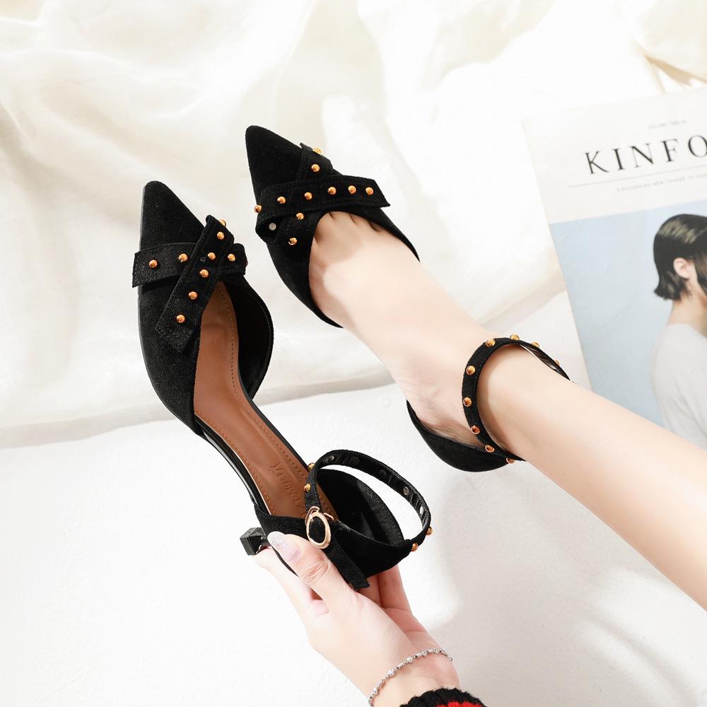Satın alın Pionted Toe Spring and Summer Women High Heeled Shoes Rivet ...