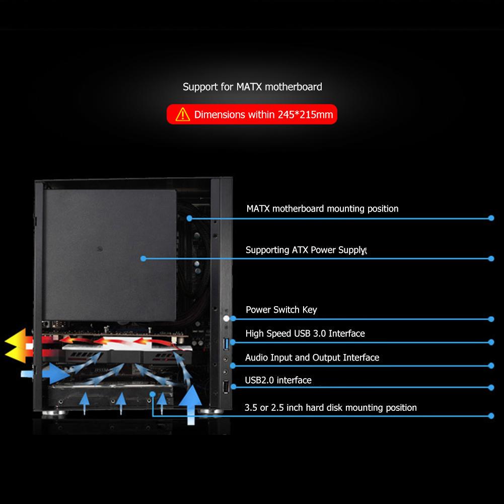 Buy Jonsbo C2 Aluminum Computer Case Desktop PC Chassis for Mini ITX ...