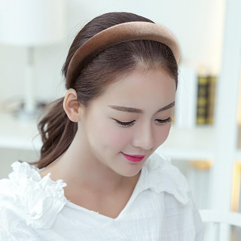 Cheap Solid Velvet Bezel Women Headband Vintage Sponge Thick Hair Bands ...