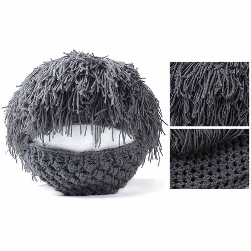 Handmade Hairy Wig Beard Caveman Winter Hats Cute Gifts Rasta Caveman ...