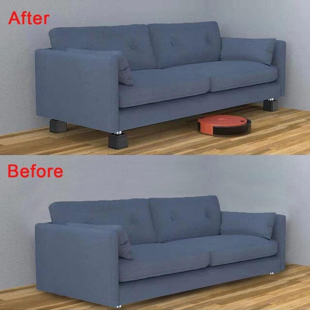 4Pcs Stackable Furniture Risers Adjustable Bed Leg Covers Pads Bed ...