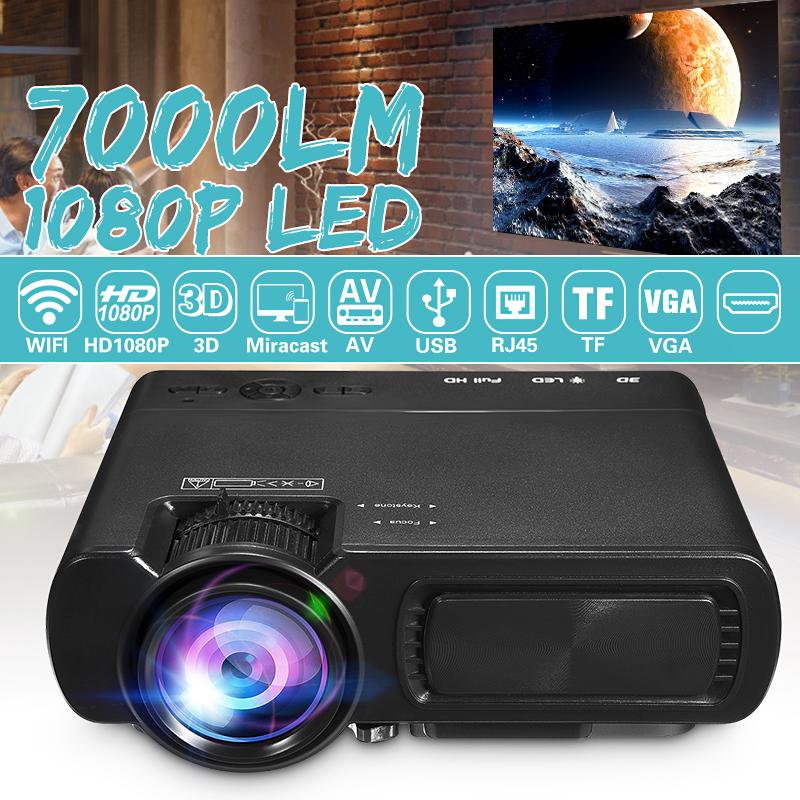 Buy T5 LCD Projector 7000LM HD 1080P Beamer USB VGA HDMI AV TF For Home ...