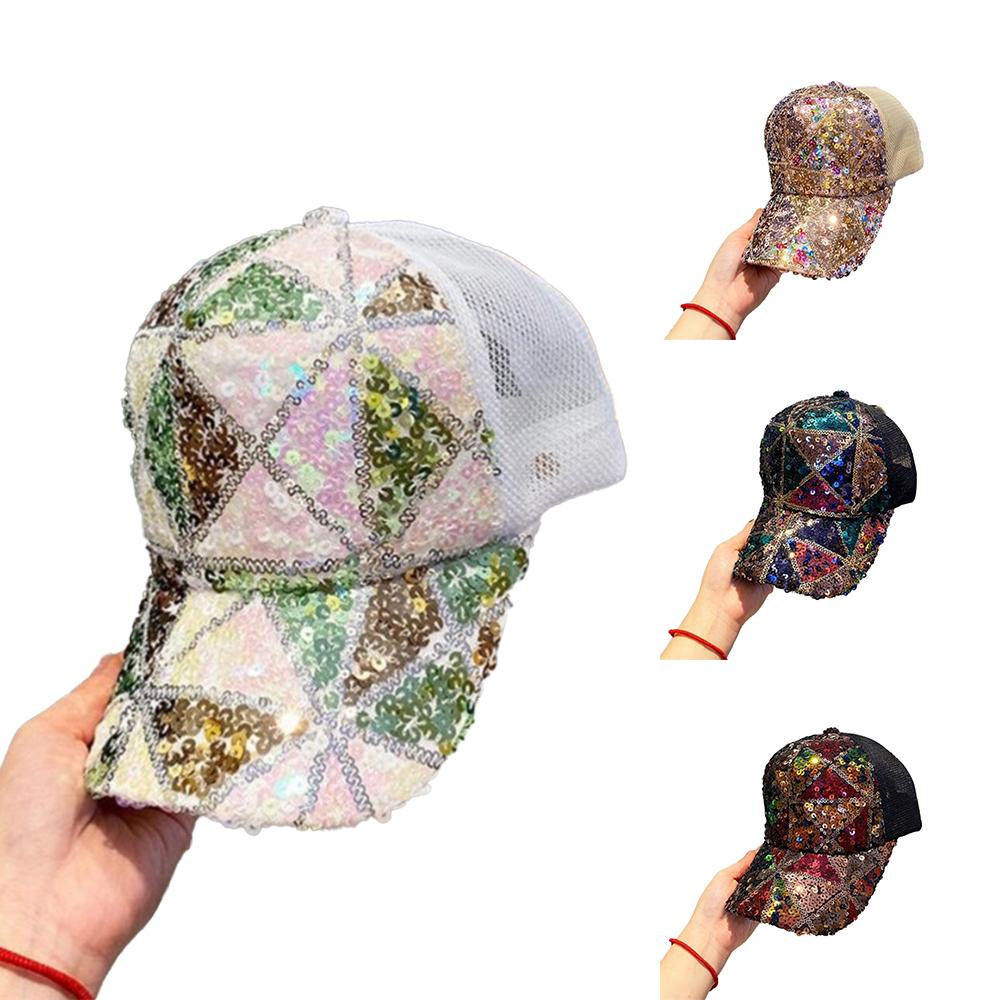 Durable Baseball Hat Sparkly Casual Colored Glitter uygun fiyatlı satın ...