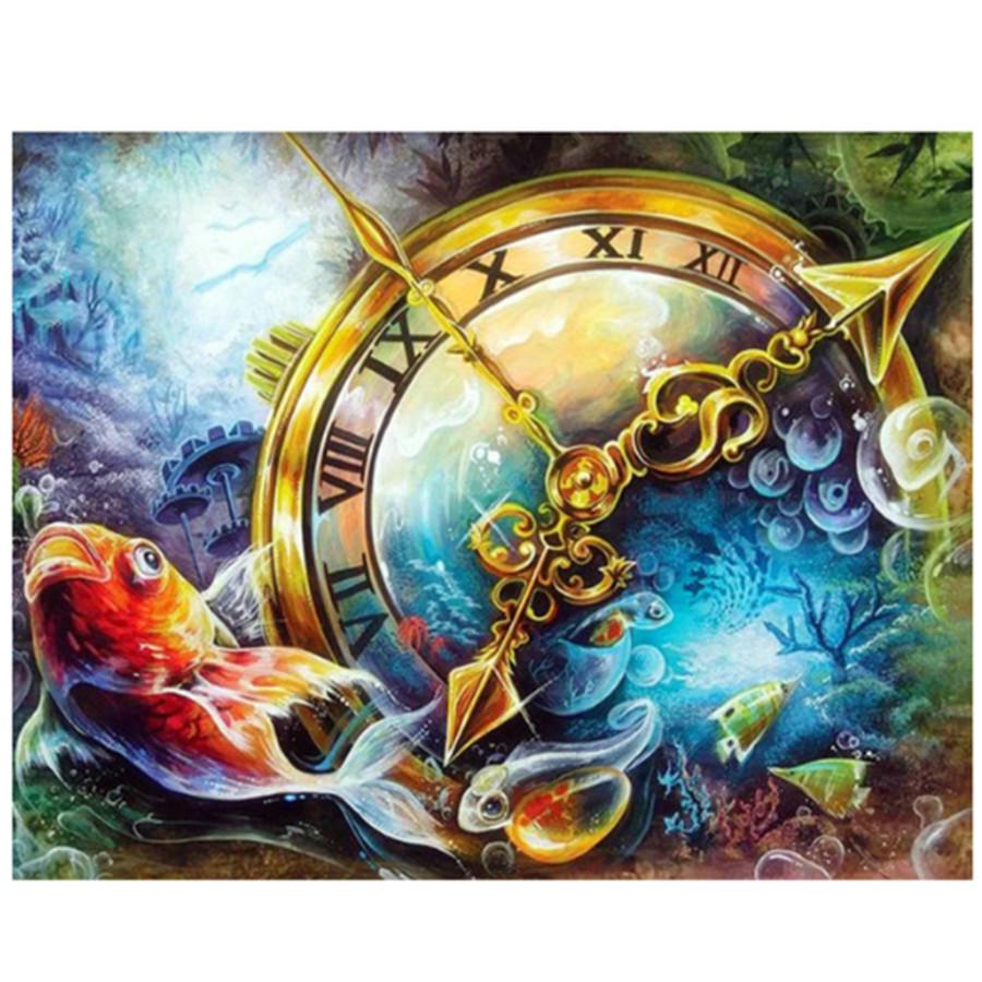 Buy Full 5D DIY Diamond Painting Clocks Diamond Embroidery Kits Cross ...