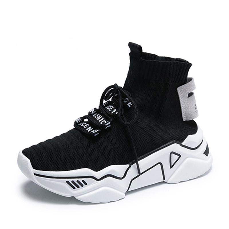 Buy Knit Platform Sneakers Women Fashion High Top Sock Shoes Woman ...