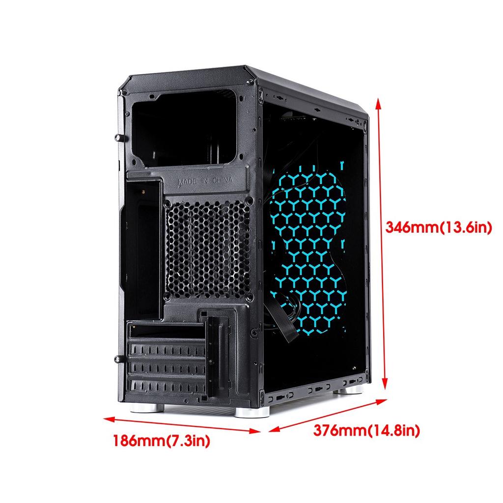 Buy Desktop Computer Mainframe Glass Panel Full-Side Transparent Mini ...