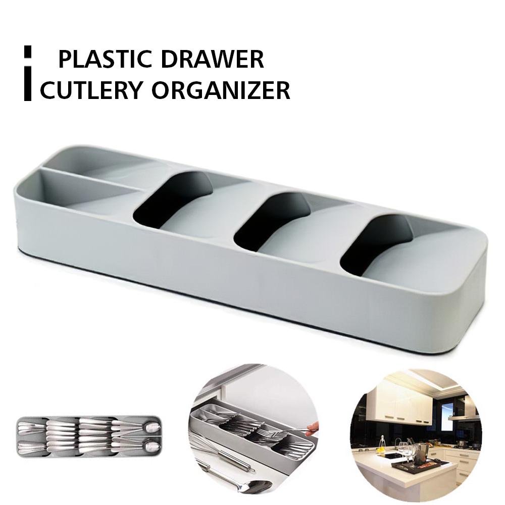 Buy Plastic Drawer Cutlery Organizer Tray Kitchen Storage Holder Rack ...